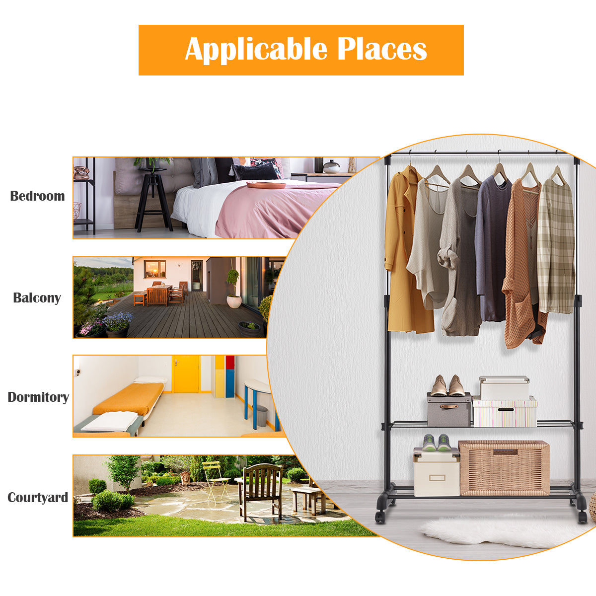 Clothes Rail, Extendable Clothes Rail with Shoe Rack – TatkraftShop.com